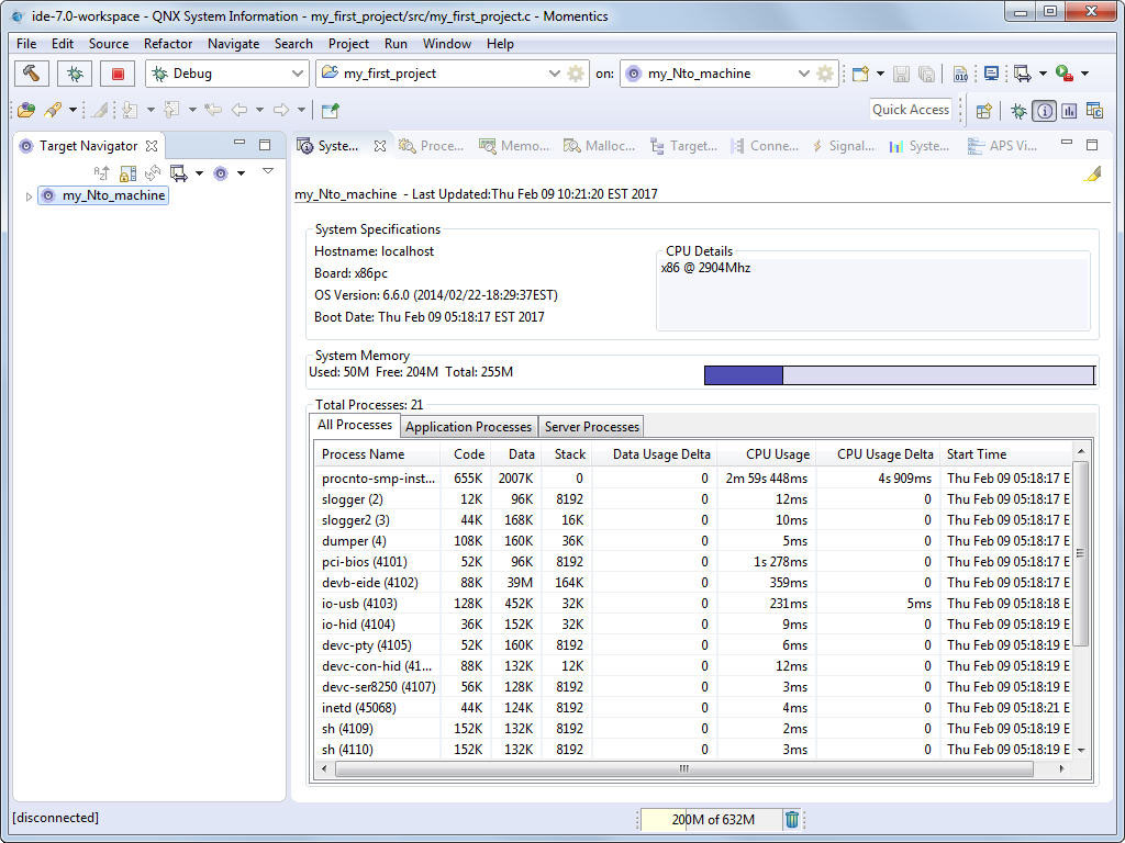 2. Creating the QNX OS target system