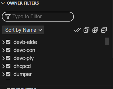 Owner and event filters